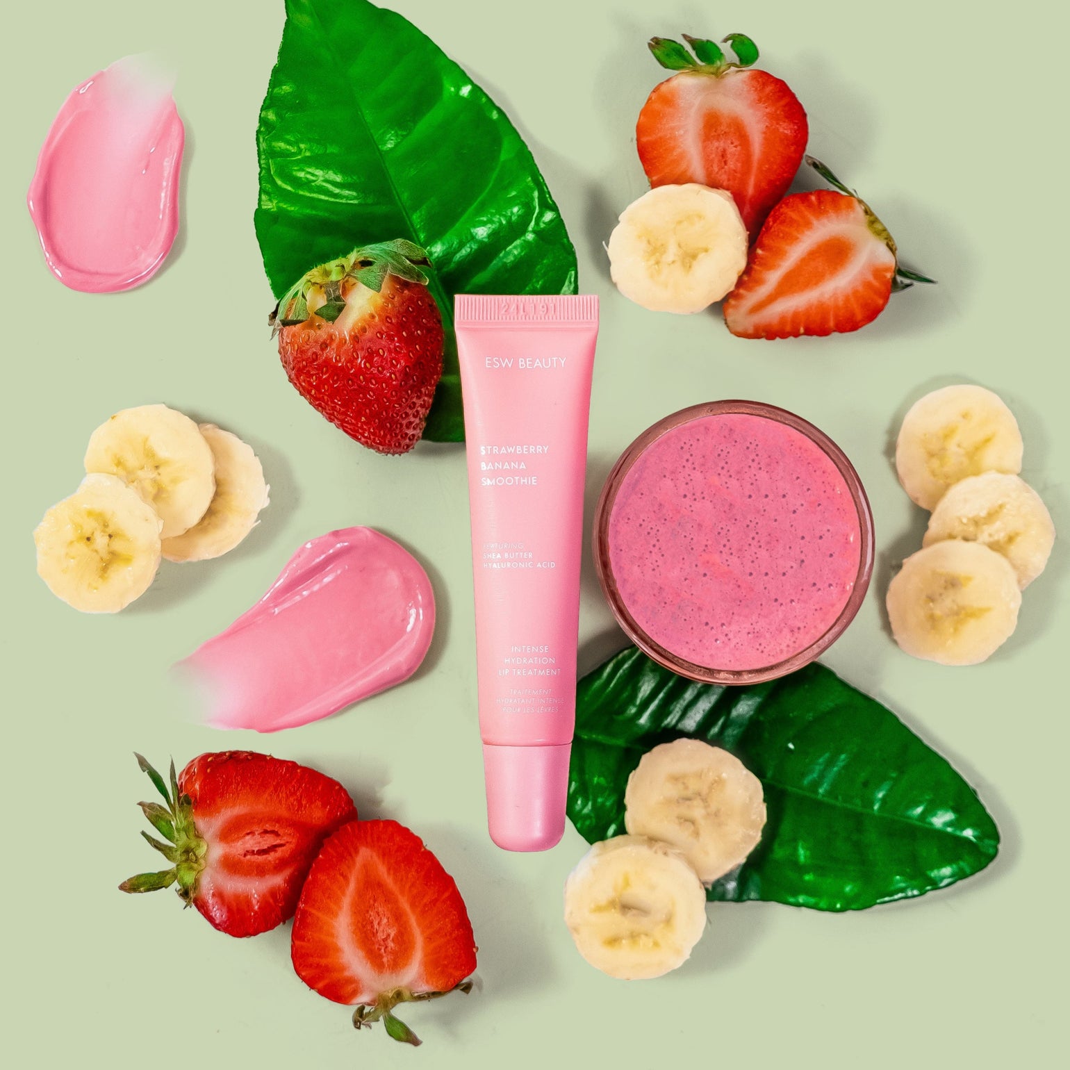 Strawberry Banana Smoothie Intense Hydration Lip Treatment | ESW Beauty